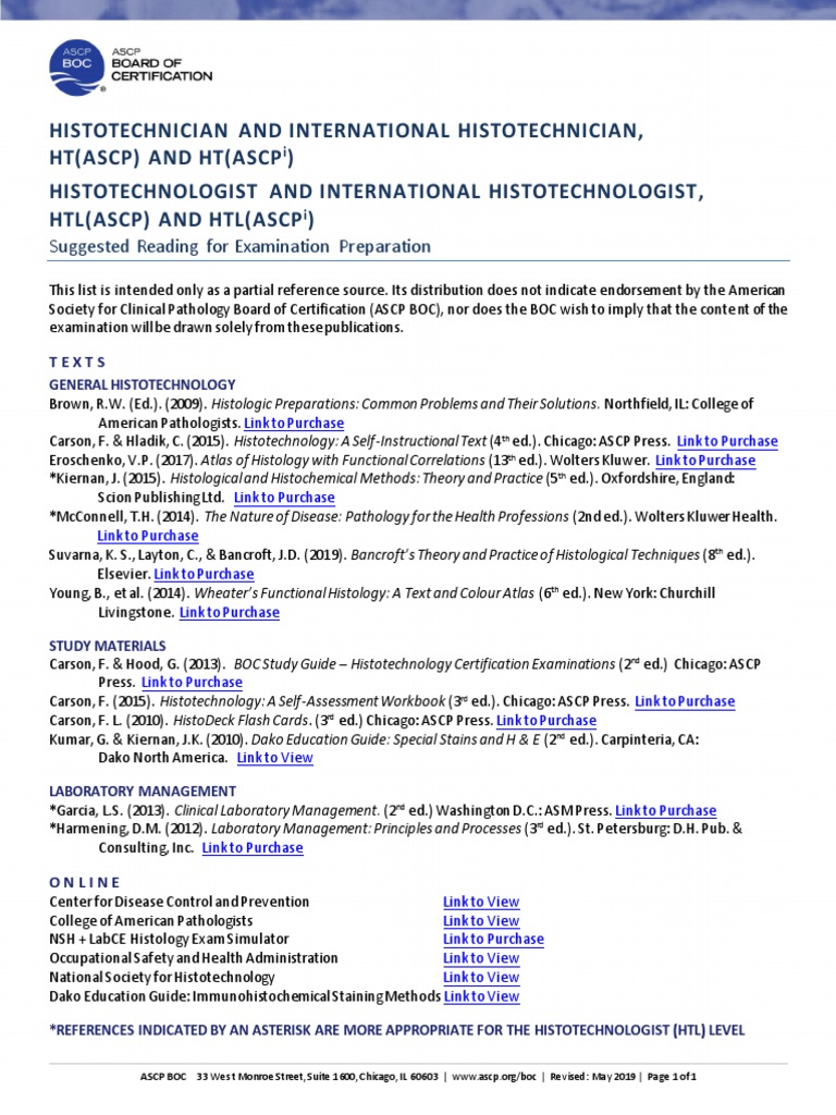 Histotechnology Reading List | PDF | Histology | Pathology
