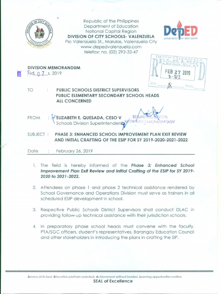 Phase 3 Enhanced School Improvement Plan Exit Review Andd Initial ...