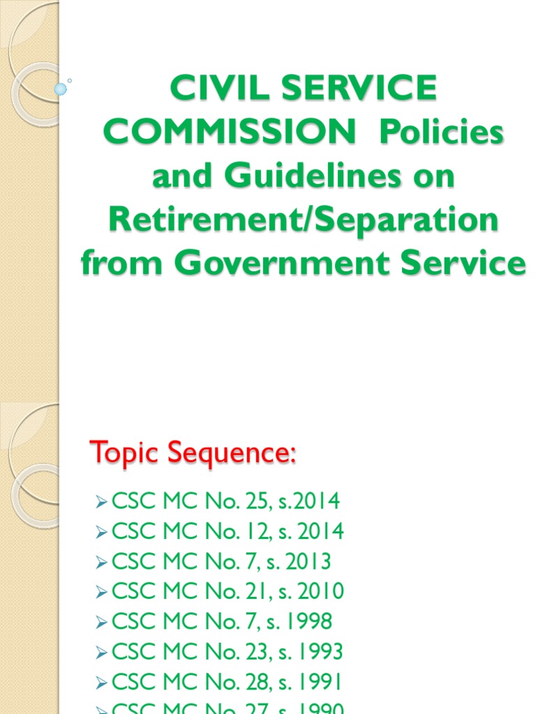 Policies and Guidelines On Retirement | PDF | Retirement | Pension