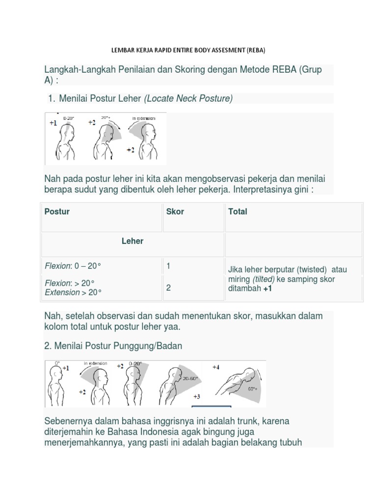 Lembar Kerja Rapid Entire Body Assesment | PDF