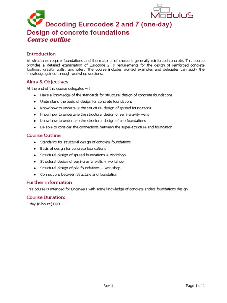 Decoding Eurocode 2 and 7 - Design of Concrete Foundations PDF | PDF