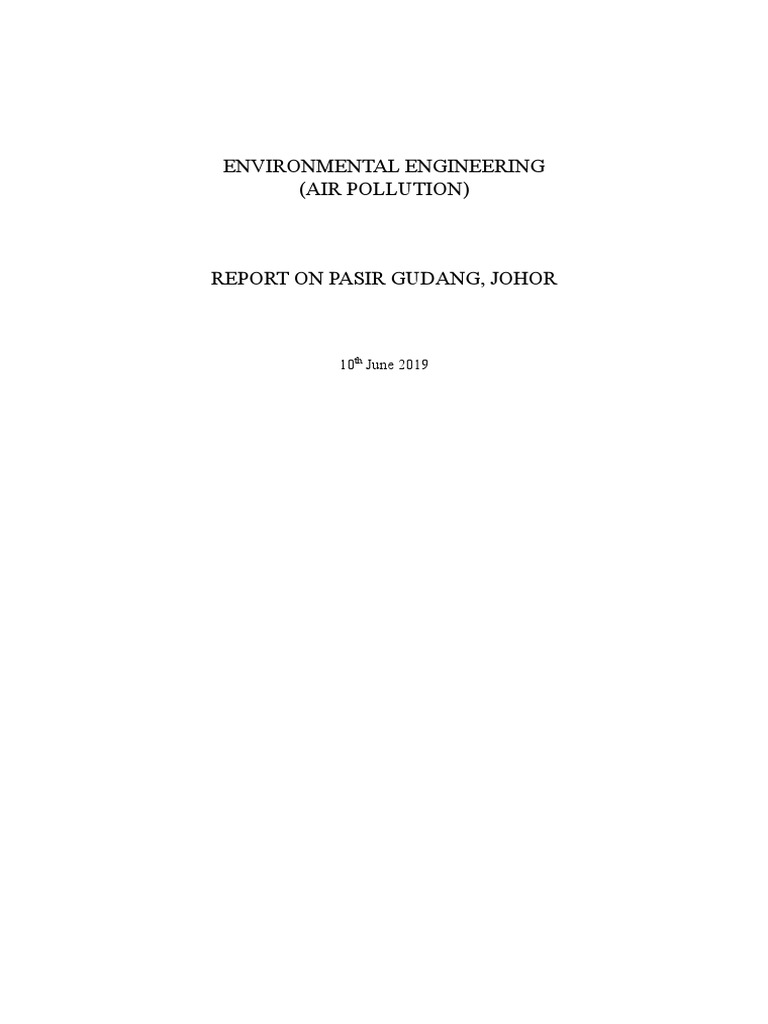 Report On Sungai Kimkim | PDF | Benzene | Air Pollution