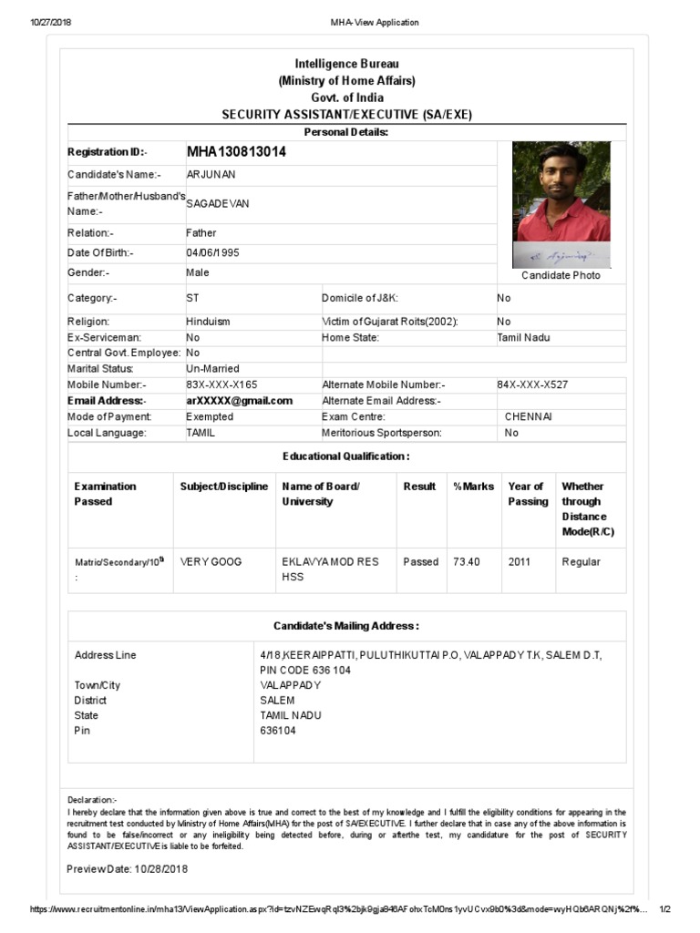 MHA Security Assistant Application Details | PDF | Business