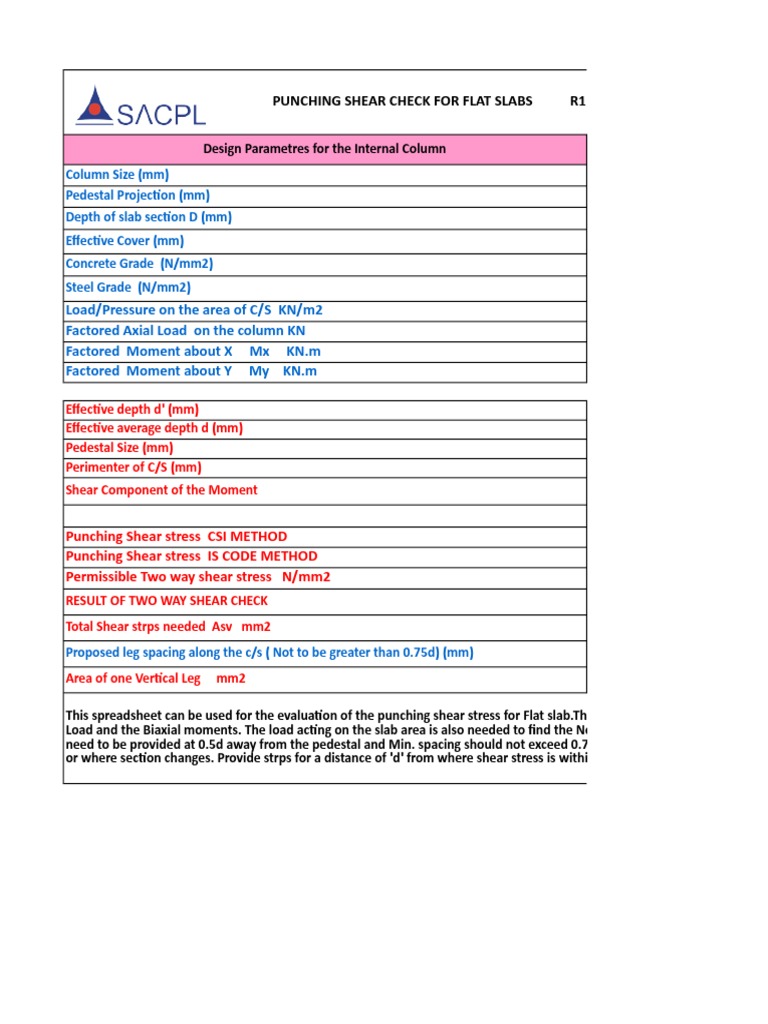 Flat Slab Punching Shear Check r1 | PDF | Shear Stress | Stress (Mechanics)