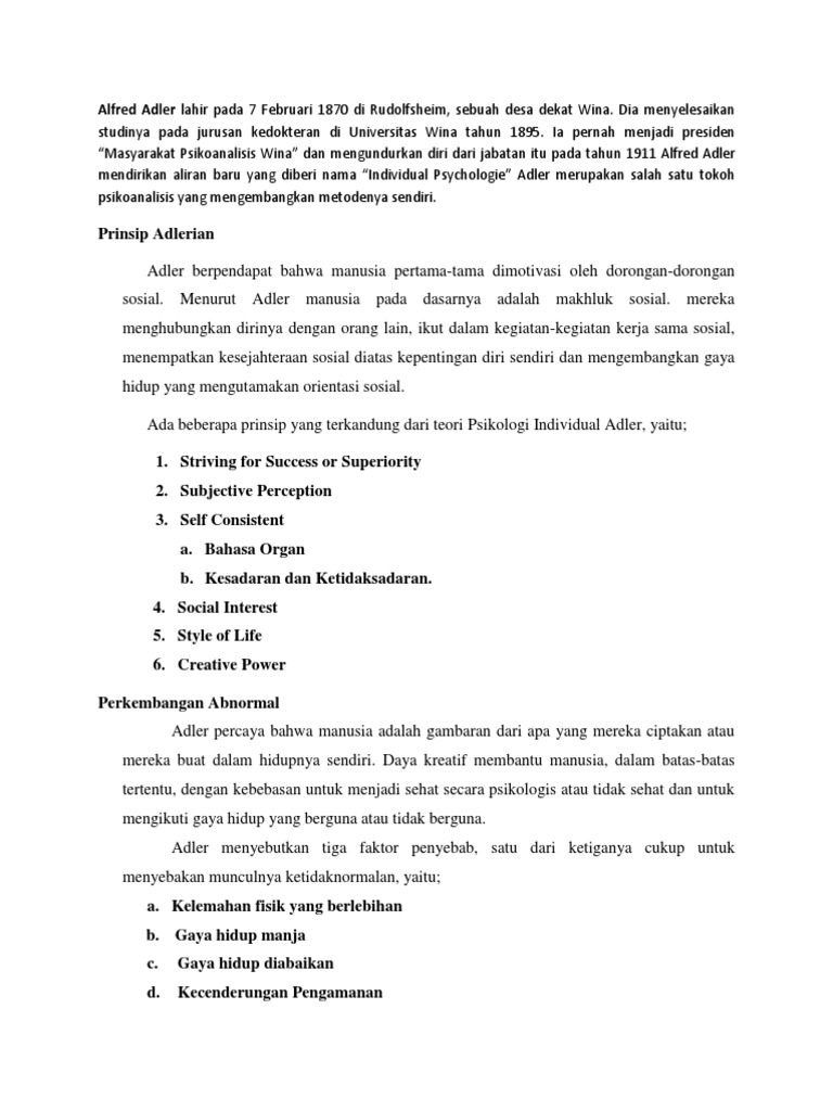 Alfred Adler Poster | PDF