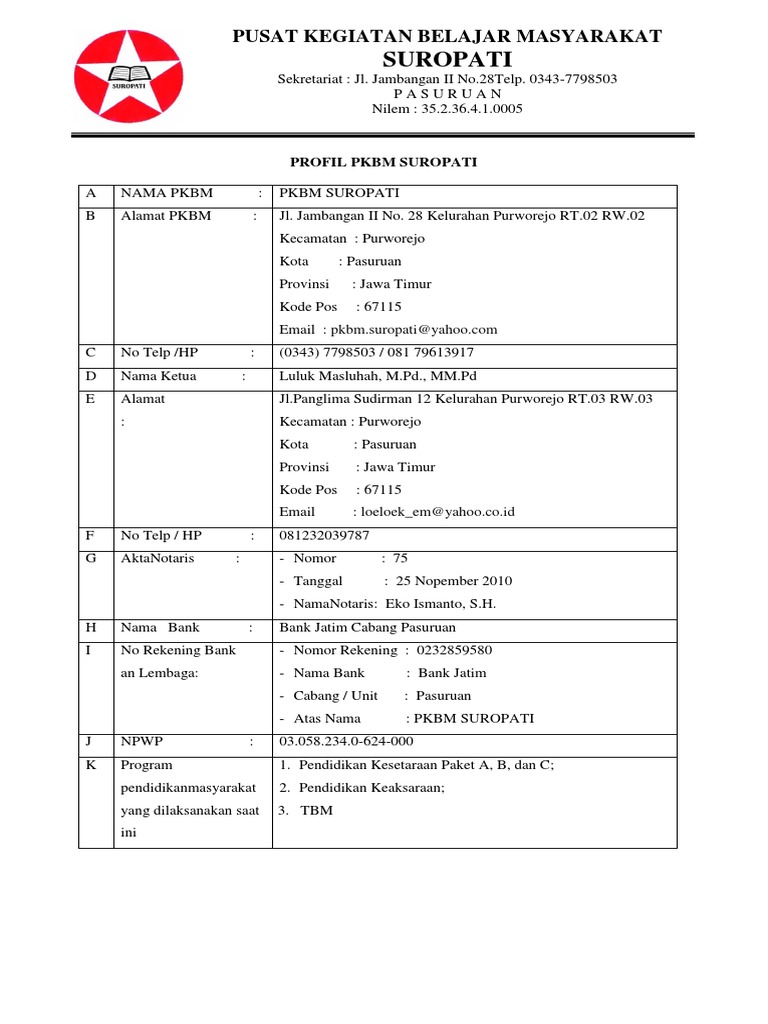 Profil PKBM | PDF