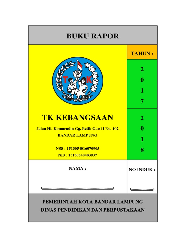 Contoh Raport TK | PDF