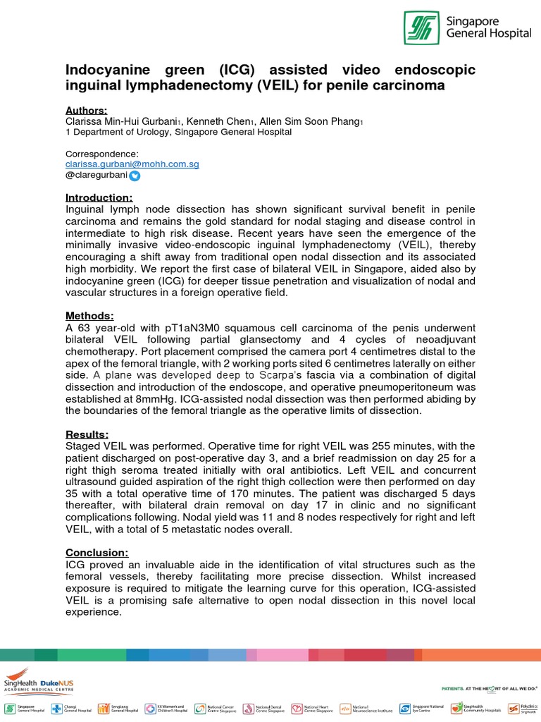 ICG-Assisted VEIL for Penile Carcinoma | PDF | Surgery | Neoplasms