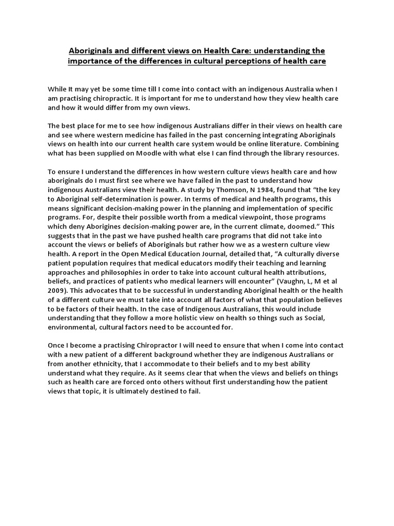 Reflection 4 | PDF | Indigenous Australians | Health Care