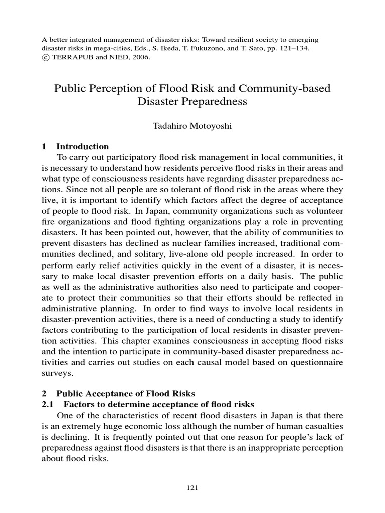 Public Perception of Flood Risk and Community-Based Disaster ...