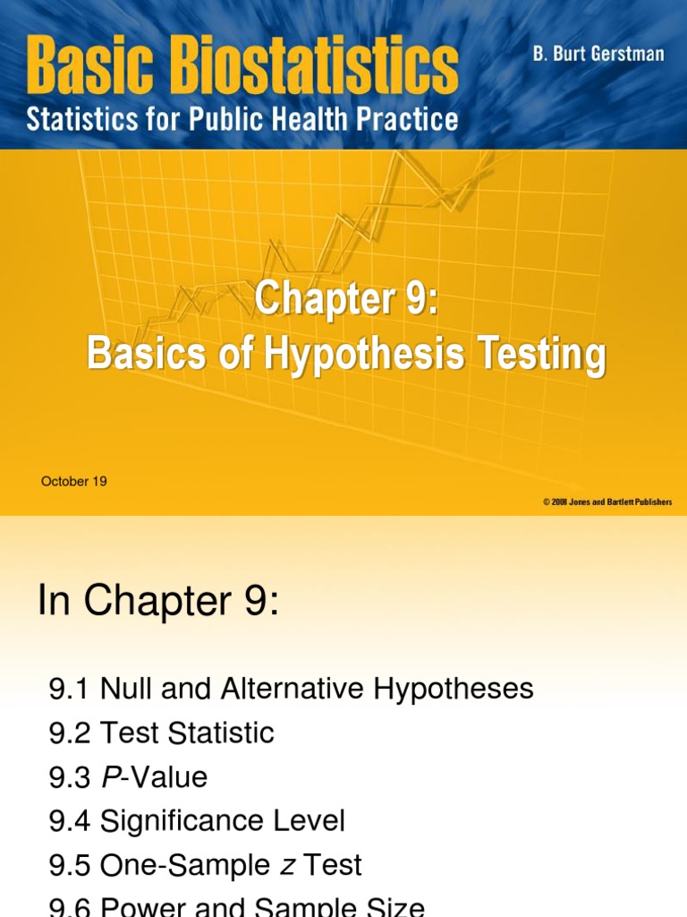 Basics of Hypothesis Testing: October 19 | PDF | P Value | Statistical ...