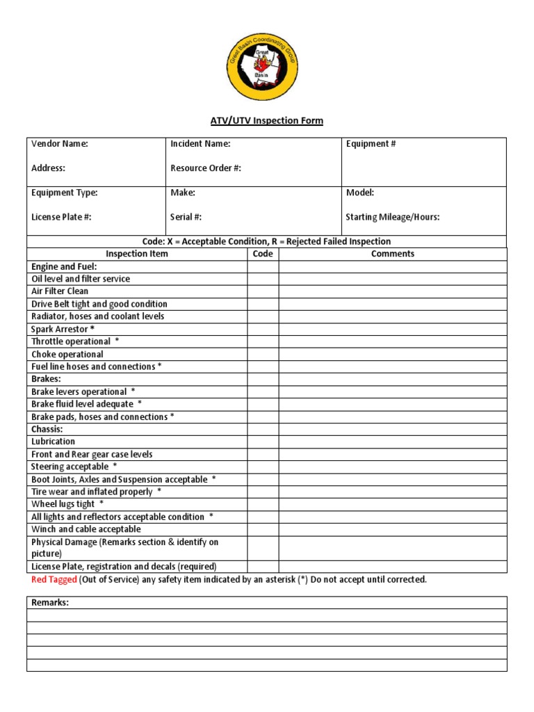 GB ATV-UTV Inspection Final | PDF
