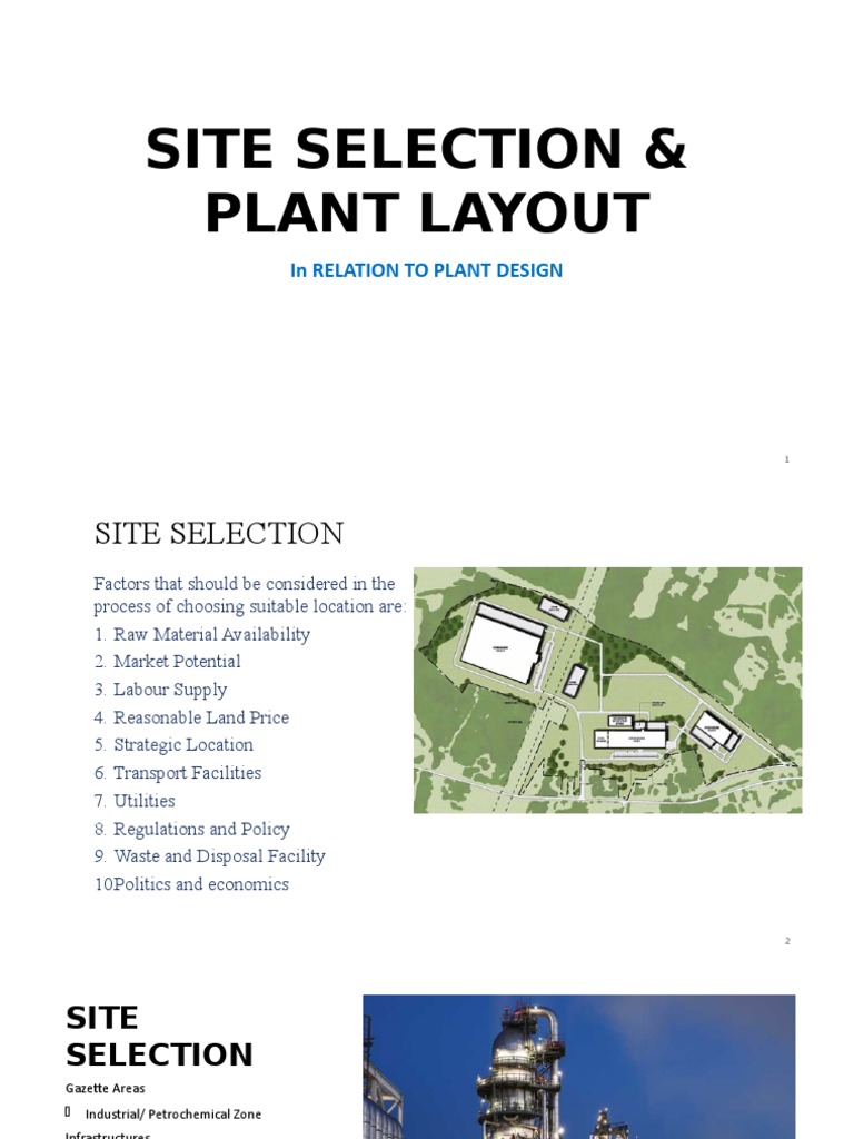 Site Selection Plant Layout | PDF | Economic Sectors | Economies
