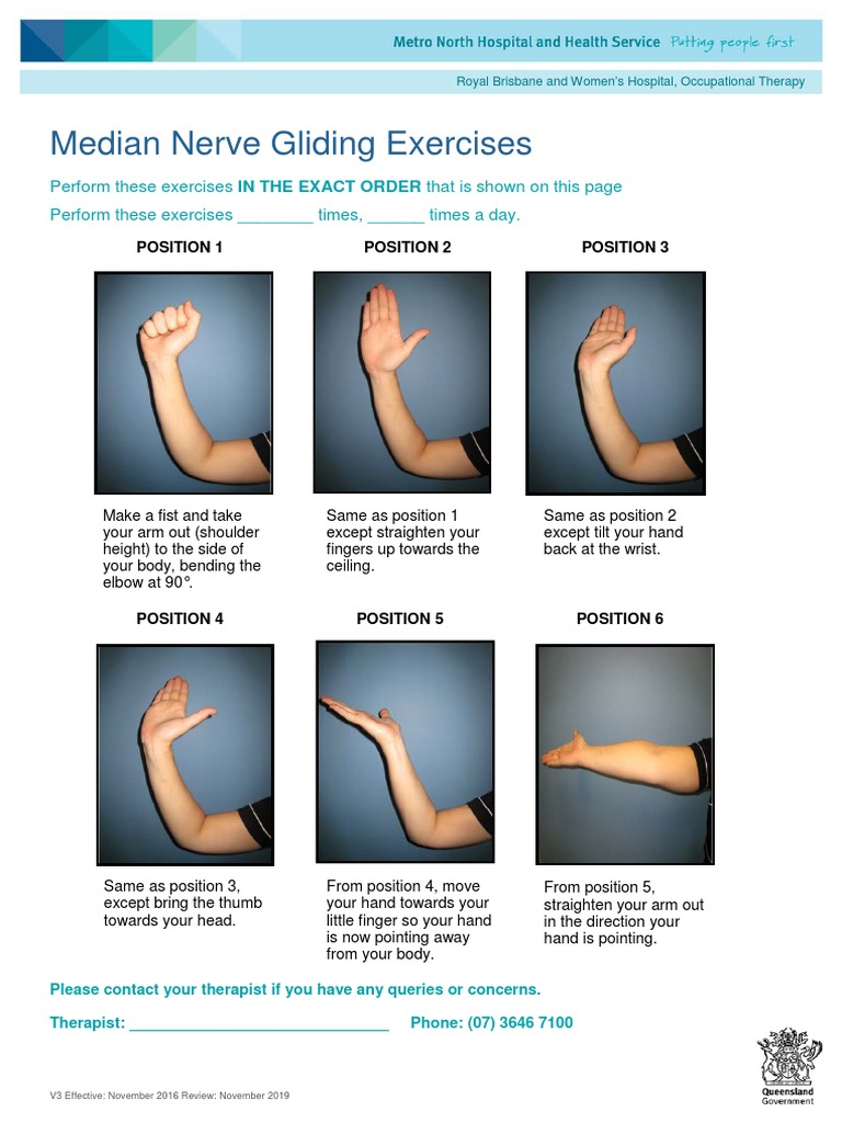 Hands Median Nerve Exercises | PDF