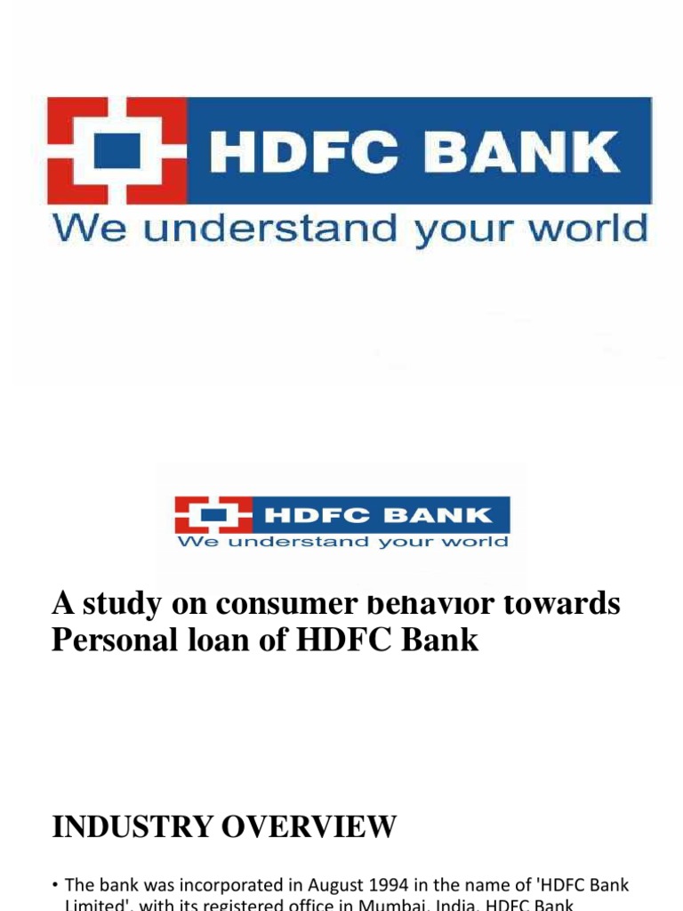 HDFC Presentation | PDF | Banks | Loans