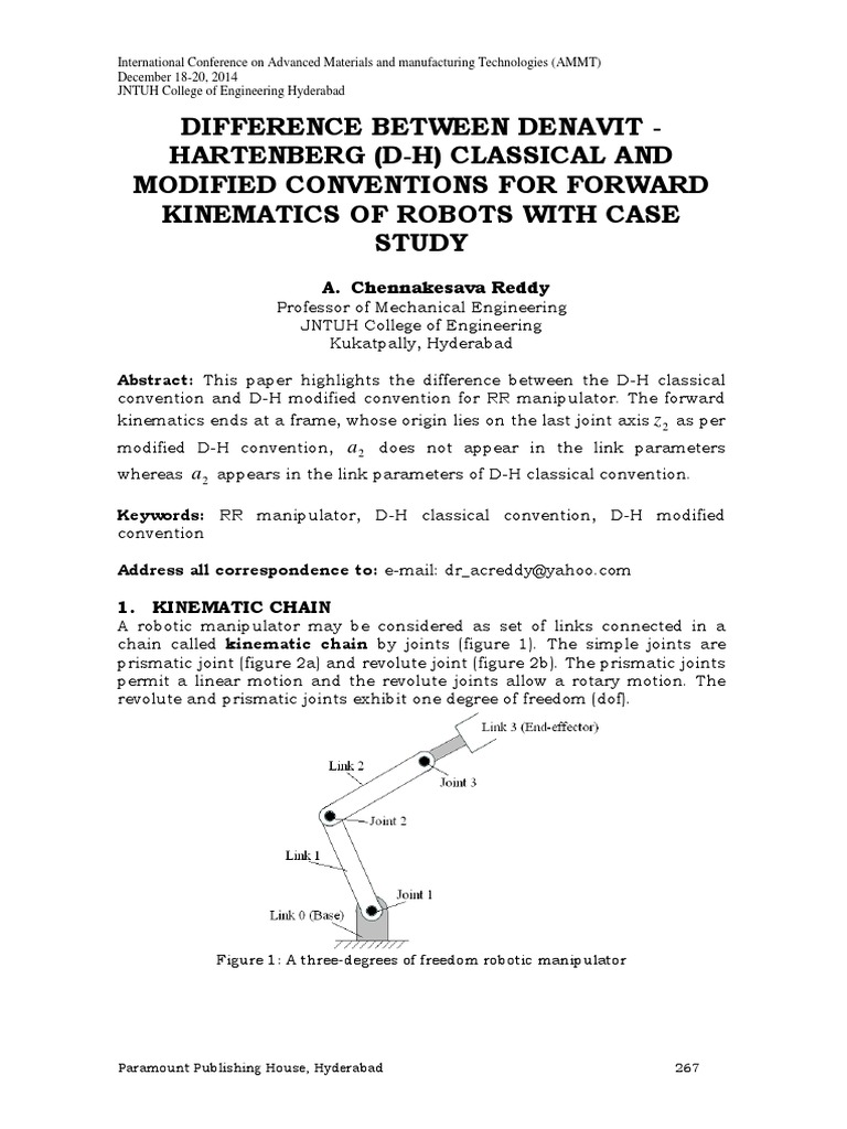 Different DH Conventions | PDF | Cartesian Coordinate System ...