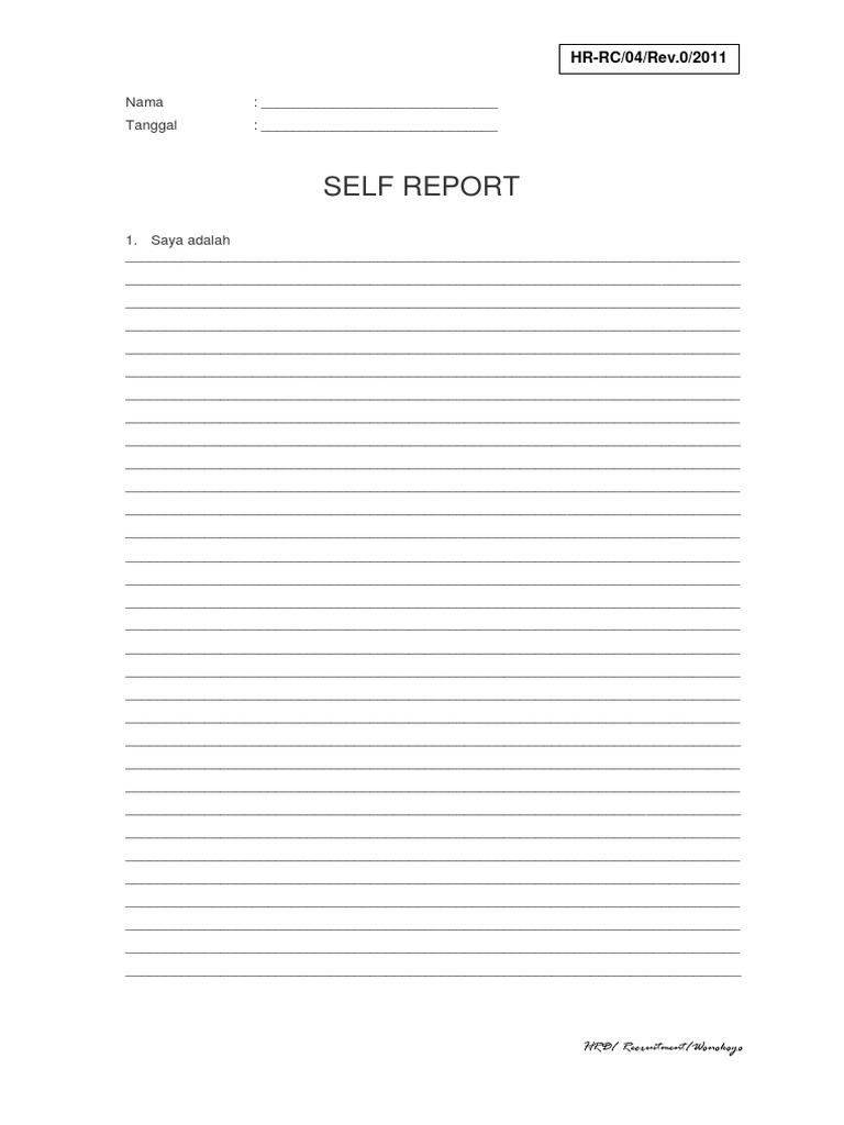 Self Report | PDF