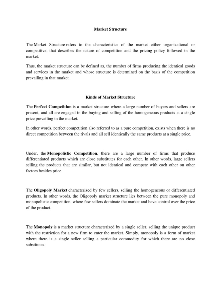 Economics, Market Structure | PDF | Monopoly | Perfect Competition