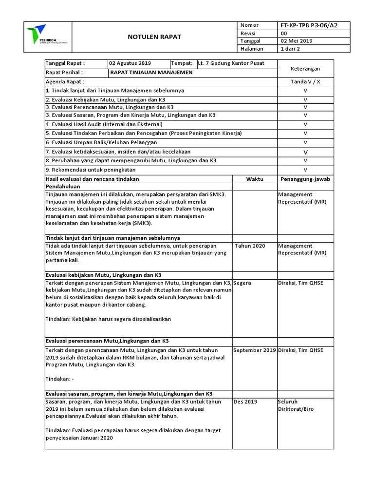 Notulen Rapat RTM Makassar | PDF