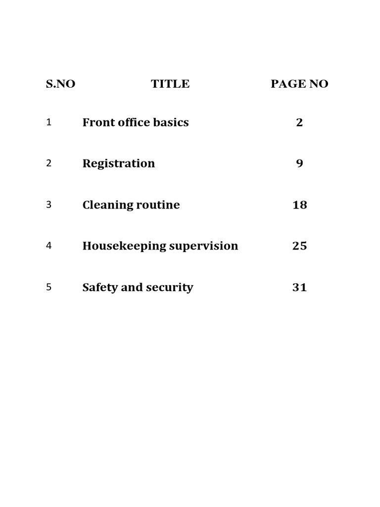 Front Office Basics | PDF | Home | Business