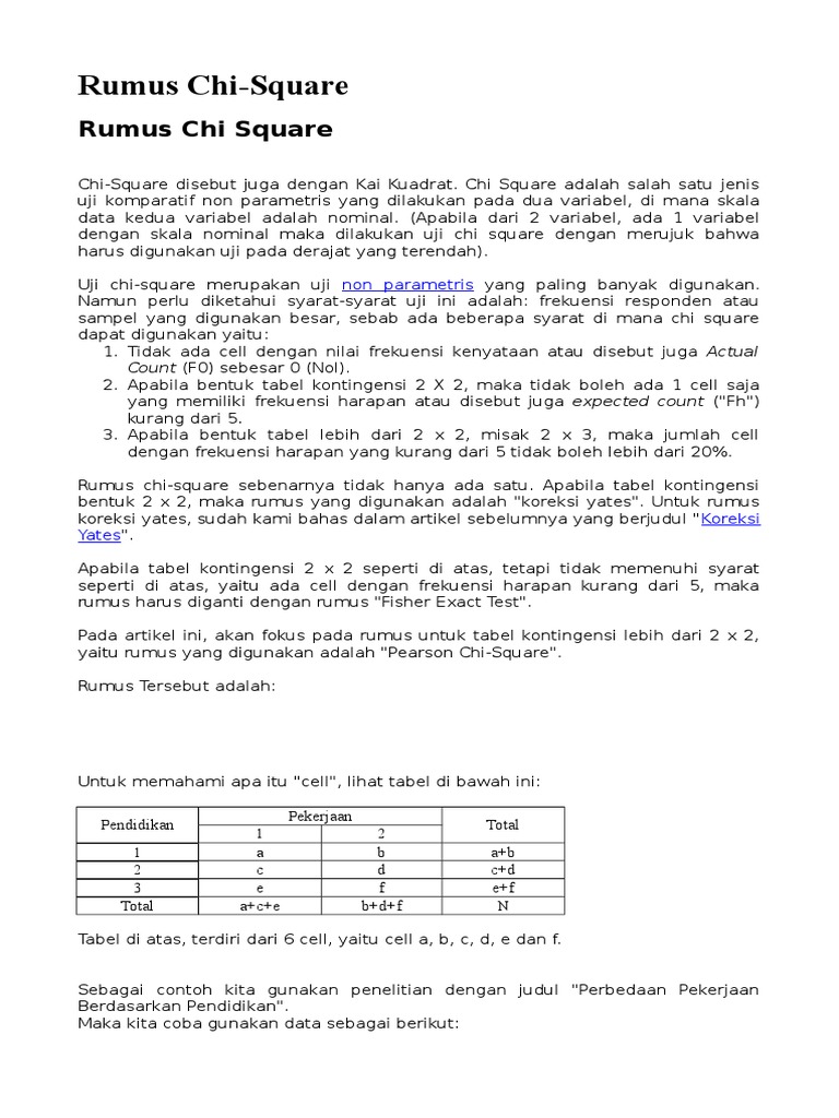 Rumus Chi | PDF