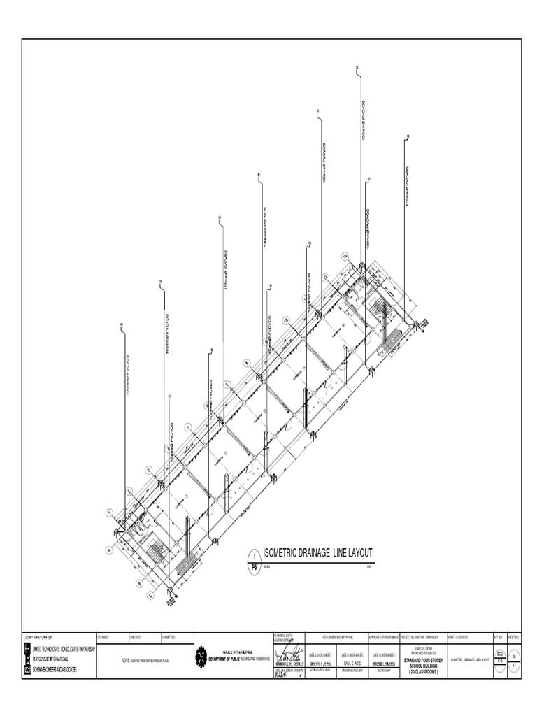 Isometric Drainage Line Layout: Note: BOD Department of Public Works ...