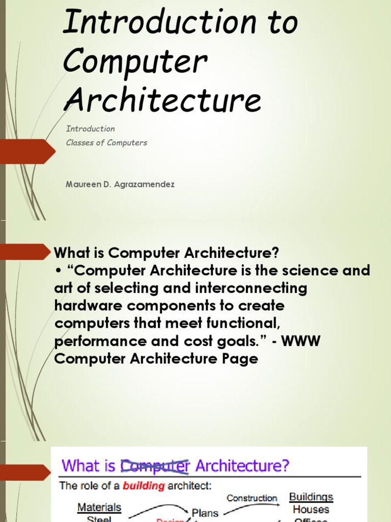 Introduction Computer Architecture Pdf Microprocessor Computer Architecture