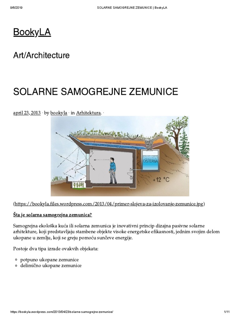 Solarne Samogrejne Zemunice - Bookyla | PDF