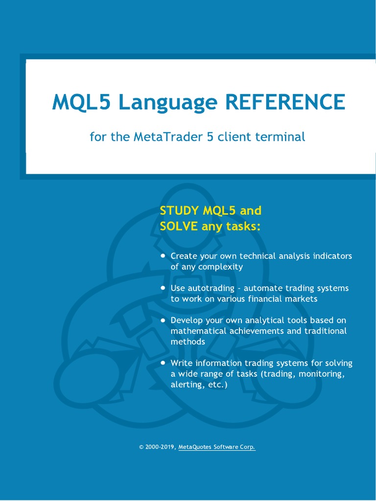 Mql5 Language Reference: For The Metatrader 5 Client Terminal | PDF | Data Type | Variable ...