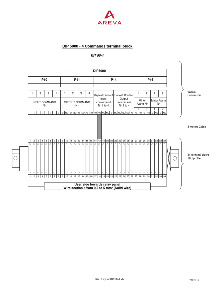 DIP 5000 - 4 Commands Terminal Block: - + - + - + - + C C C C C C ...