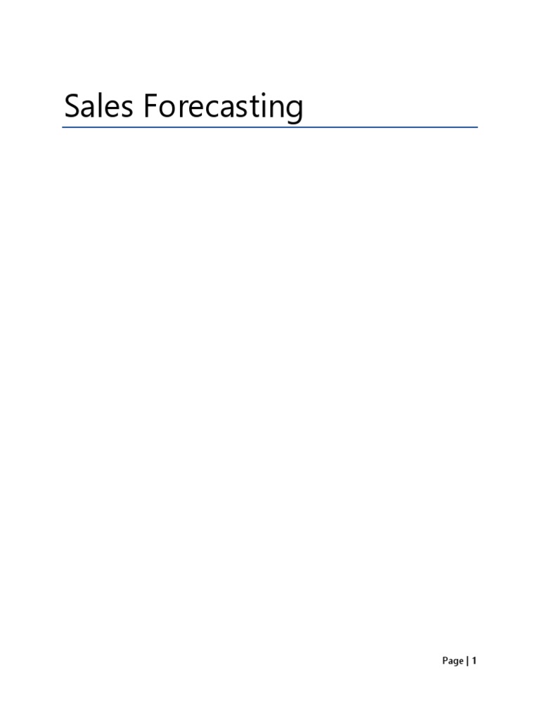 Sales Forecasting | PDF | Forecasting | Sales