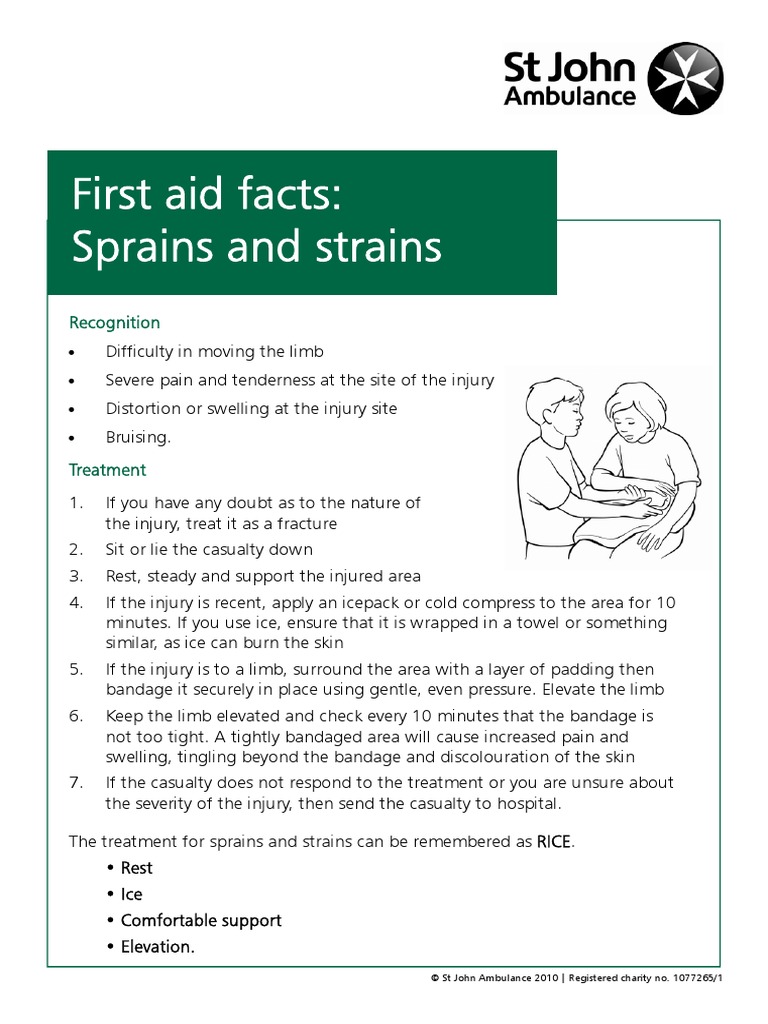 First Aid Facts: Sprains and Strains: Recognition | PDF
