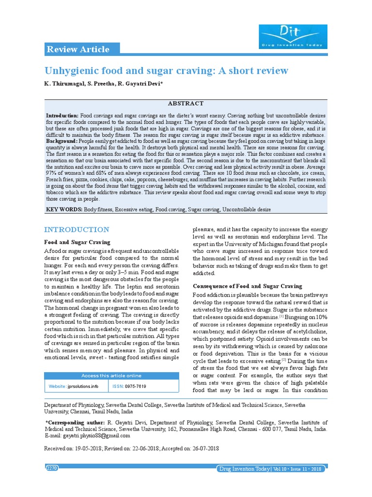 Unhygenic Food and Sugar | PDF | Food Addiction | Eating