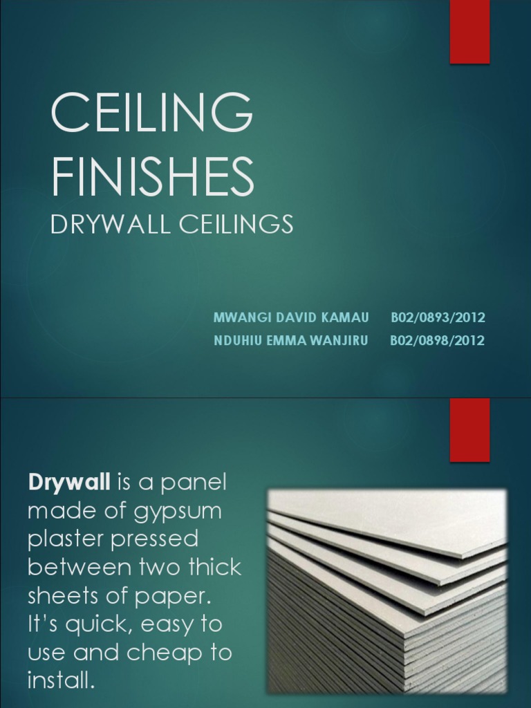 Ceiling Finishes: Drywall Ceilings | PDF | Drywall | Building Technology