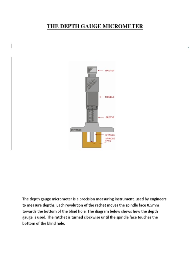 The Depth Gauge Micrometer | PDF