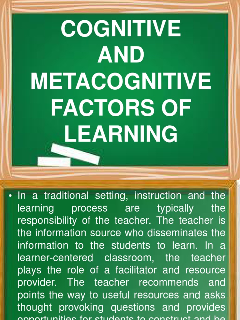 Cognitive AND Metacognitive Factors of Learning | PDF | Metacognition ...