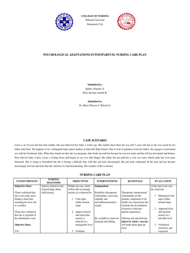 Psychological Adaptations in Postpartum | PDF | Coping (Psychology ...