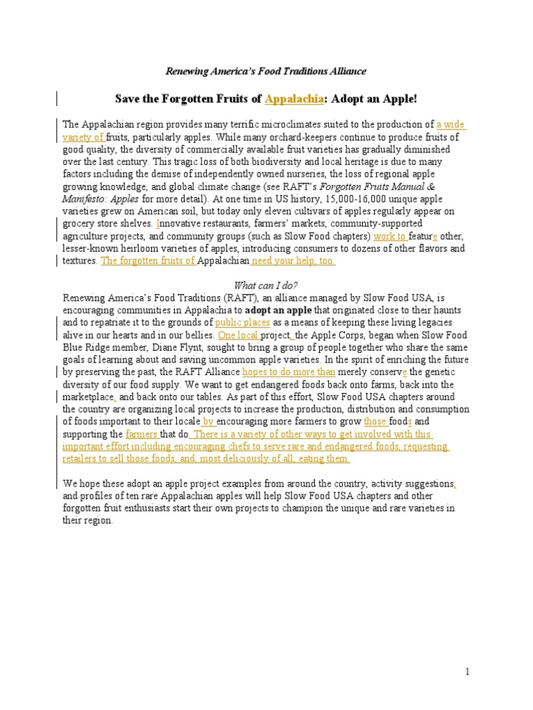 Adopt An Apple Handout Appalachia - revised06.30.10-MZ | PDF | Apple ...