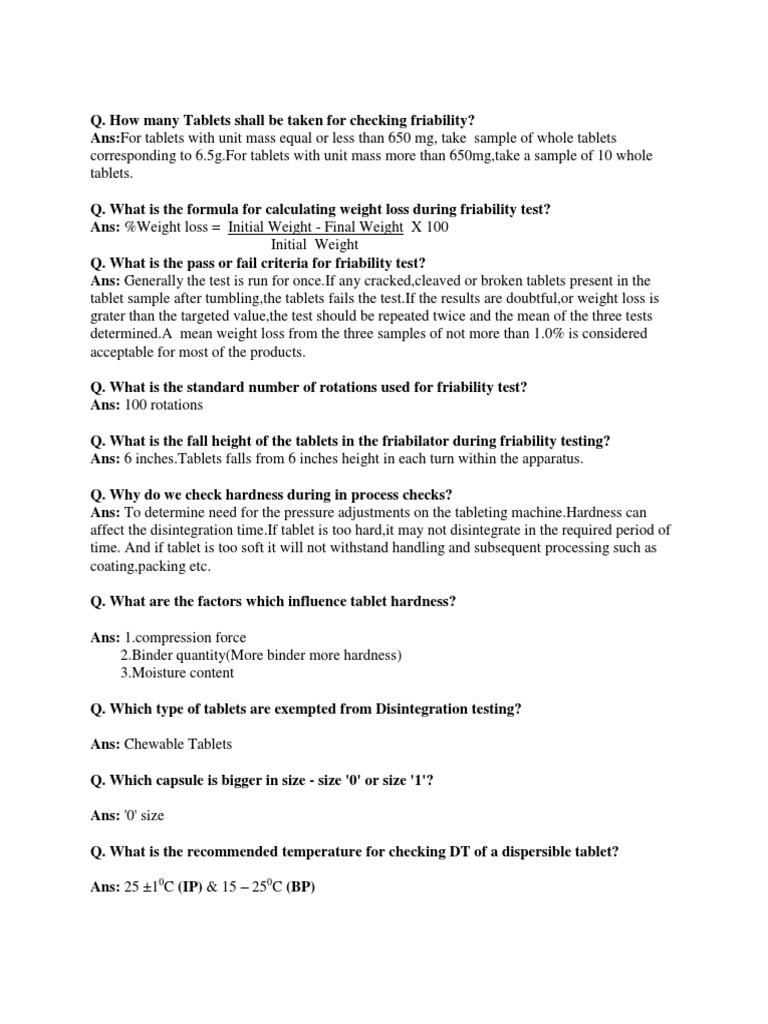 Ipqa in Process | PDF | Tablet (Pharmacy) | Calibration