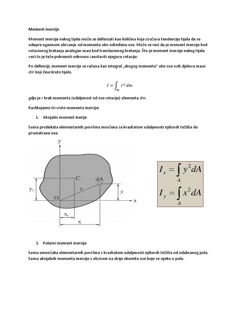 Moment Inercije Rad | PDF