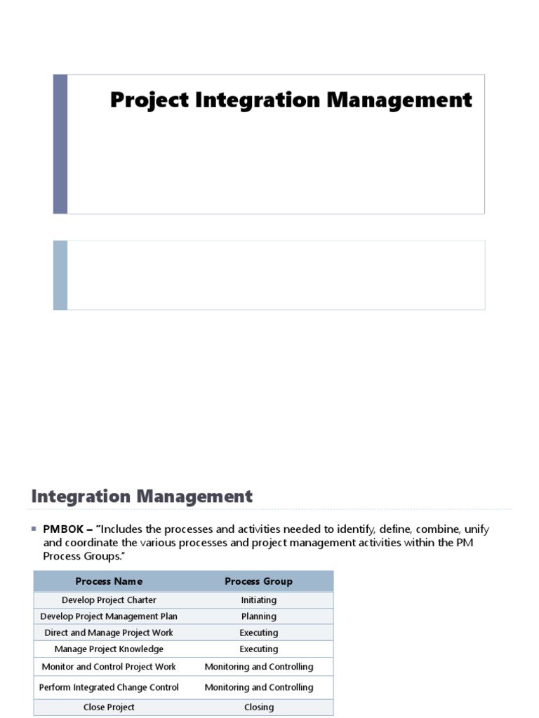 Project Integration Management | PDF | Project Management | Risk Management