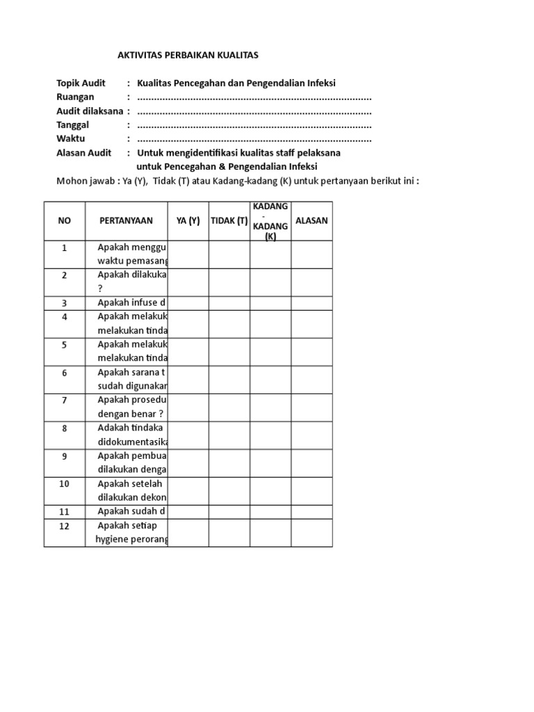 Contoh Perbaikan Aktivitas Ppi | PDF
