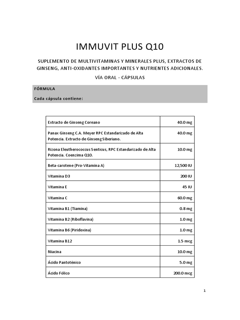 Immuvit Prospecto | PDF | Vitamina | Vitamina D