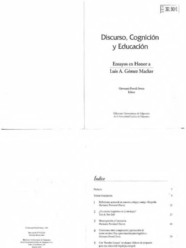 Discurso Cognici N y Educaci N | PDF | Chile | Maestros