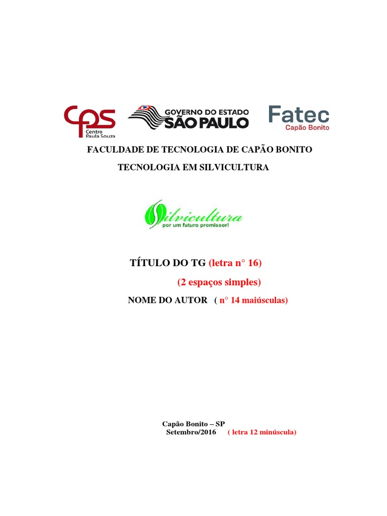 Modelo Capa TCC Fatec | PDF | Science | Tecnologia (geral)