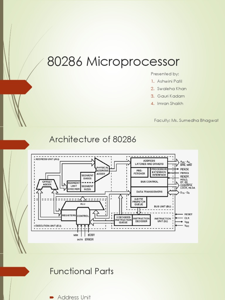 80286 Microprocessor Architecture Overview | PDF
