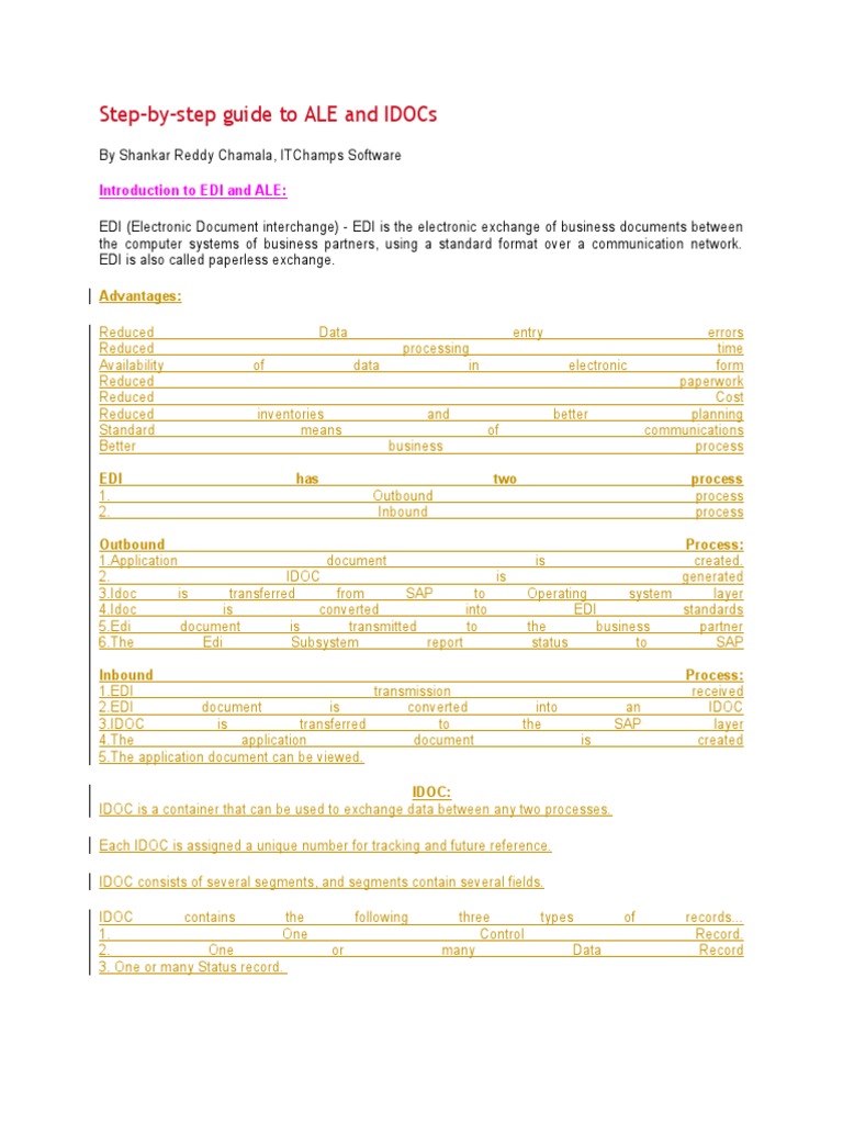 Idoc, Userexit | PDF | Electronic Data Interchange | Parameter (Computer Programming)