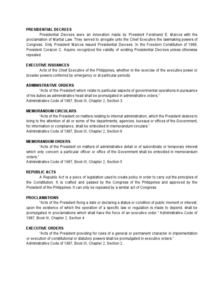 Presidential Decrees | PDF | Constitutional Amendment | United States ...