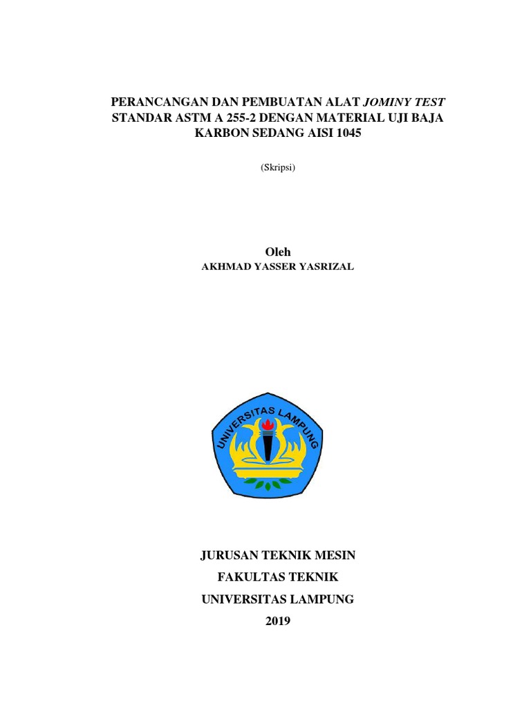 Alat Jominy Test ASTM A 255-2 AISI 1045 | PDF