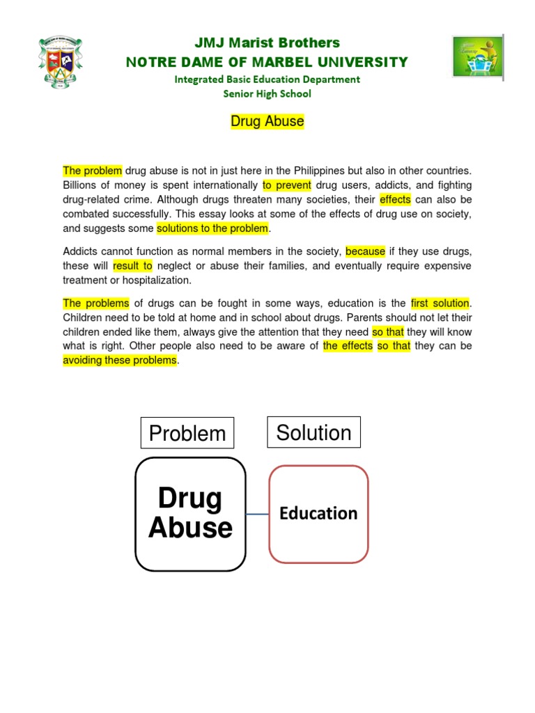 Drug Abuse: Problem Solution | PDF | Substance Abuse | Social Institutions